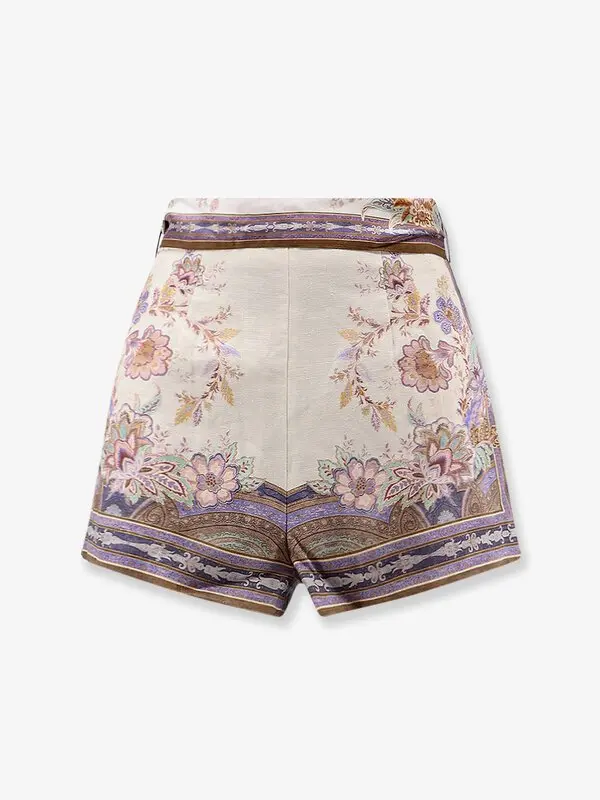 Zimmermann Luna Scarf Linen Shorts