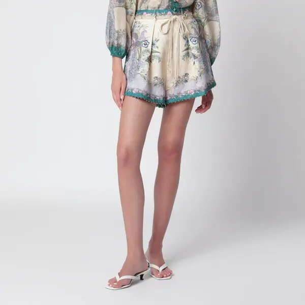 Zimmermann Cream Linen Indra Shorts - Multicolor