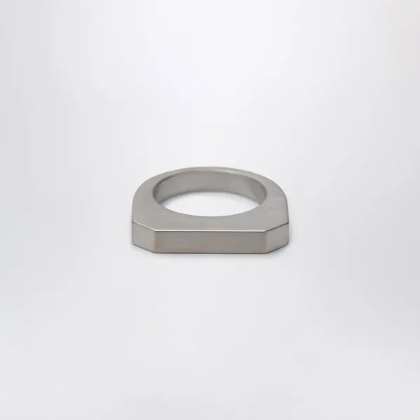 Rick Owens Palladium-finished Brass Hollywood Ring - Silver
