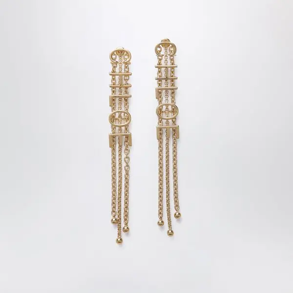 Chloé Gold-tone Logo Lettering Drop Earrings - Silver