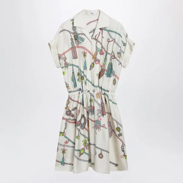 Versace Printed Silk Twill Mini Shirt Dress - Multicolor