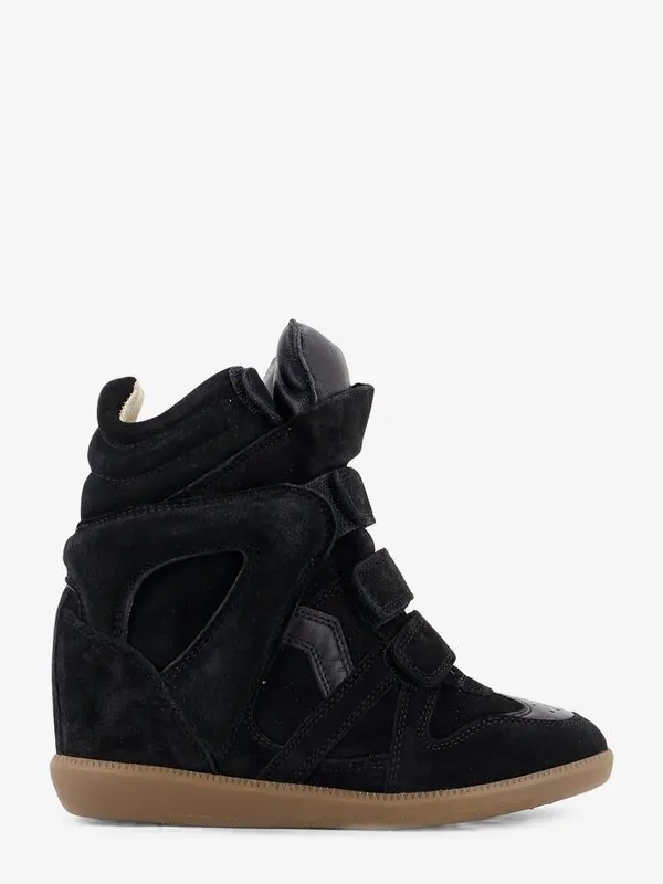 Isabel Marant Étoile Bekett Suede And Leather Wedge Sneakers - Black