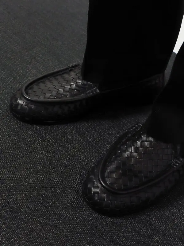 Bottega Veneta Silenzio Leather Loafers - Black