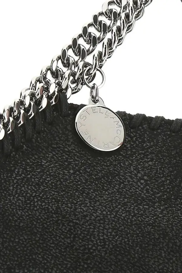 Stella McCartney Black Faux Leather Chain Shoulder Bag