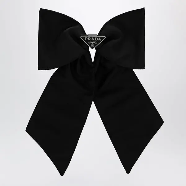 Prada Re-nylon Maxi Bow Hair Clip - Black