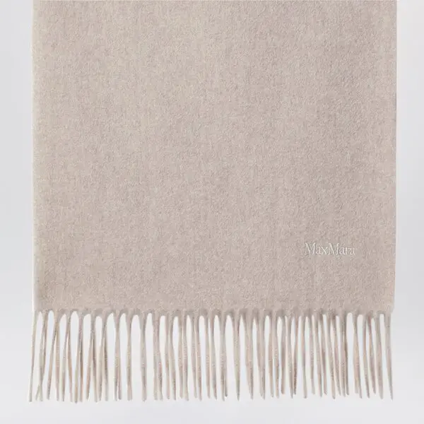 Max Mara Sand-colored Cashmere Scarf - Cream