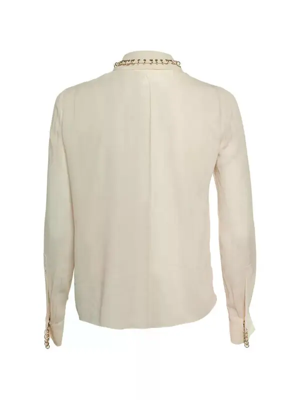 Elisabetta Franchi Embellished Collar Long Sleeve Shirt - Neutrals