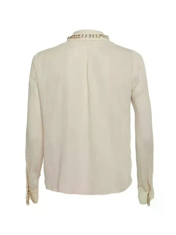 Elisabetta Franchi Embellished Collar Long Sleeve Shirt - Neutrals