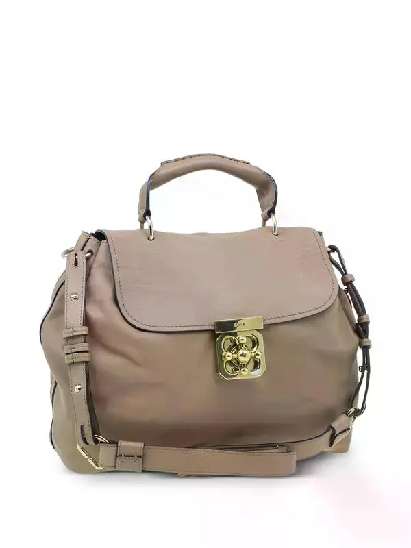 Chloé Elsie Leather Top Handle Satchel Bag - Neutrals