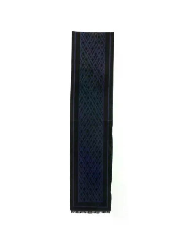 Valentino Garavani Vlogo-print Fringed-design Scarf - Blue