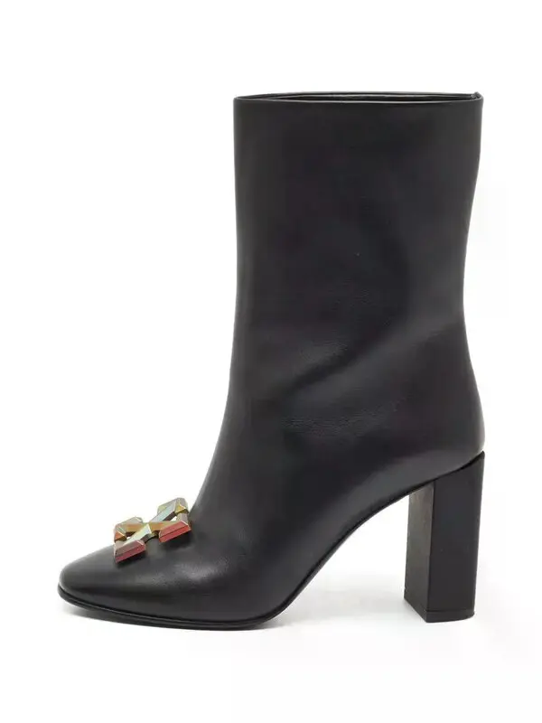 Off-White Arrow Leather Ankle Boots - Black