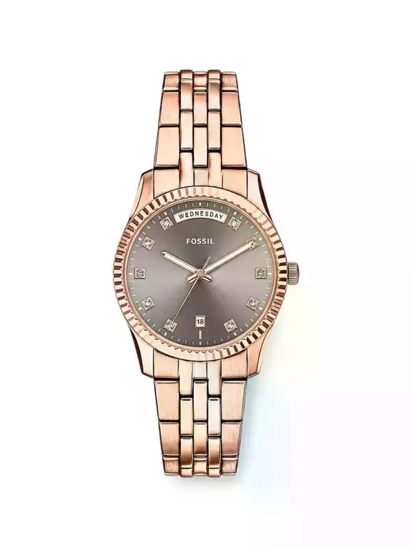 Fossil Scarlette 34mm Watch With Fluted Bezel - Grey