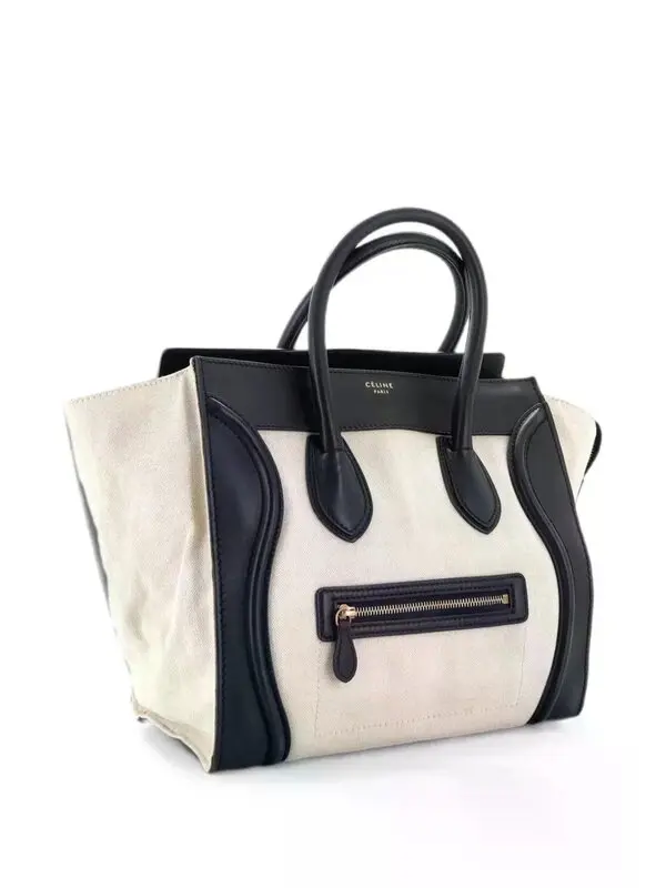 Celine Luggage Bag Canvas And Leather Micro Tote