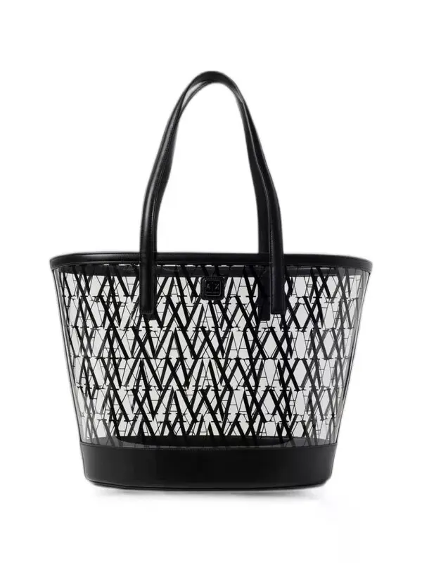 Armani Exchange Logo Print Shoulder Bag - Black