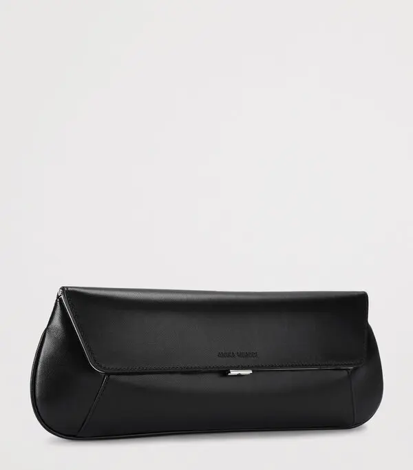 Amina Muaddi Leather Ami Clutch Bag