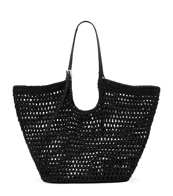 ALLSAINTS Crochet Ara East-west Tote Bag - Black