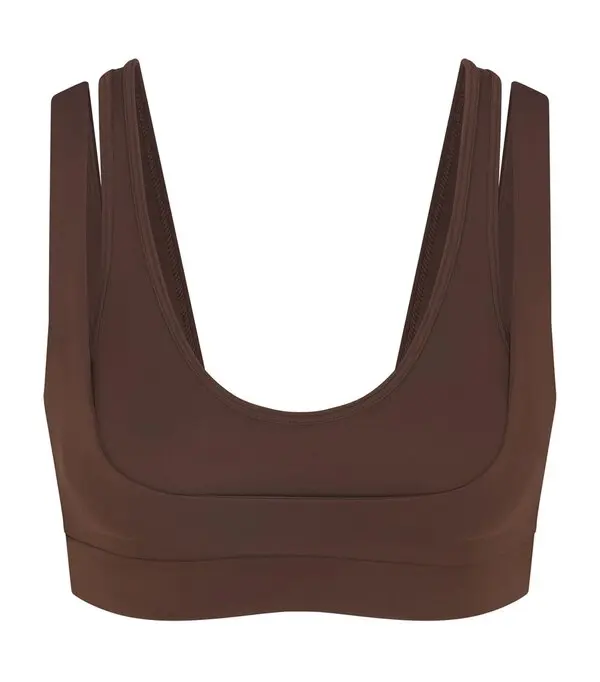 NIKESKIMS Double Strap Scoop Sports Bra - Brown