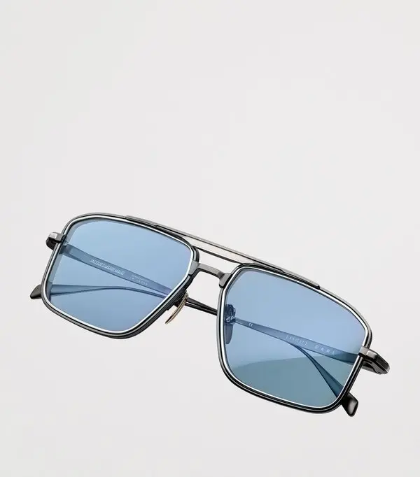 JACQUES MARIE MAGE Titanium Earl Aviator Sunglasses