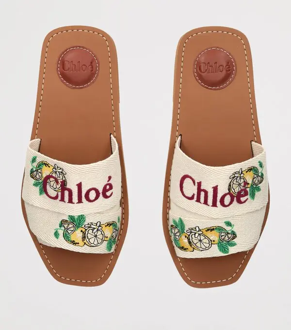 Chloé Canvas Jacquard Woody Sandals