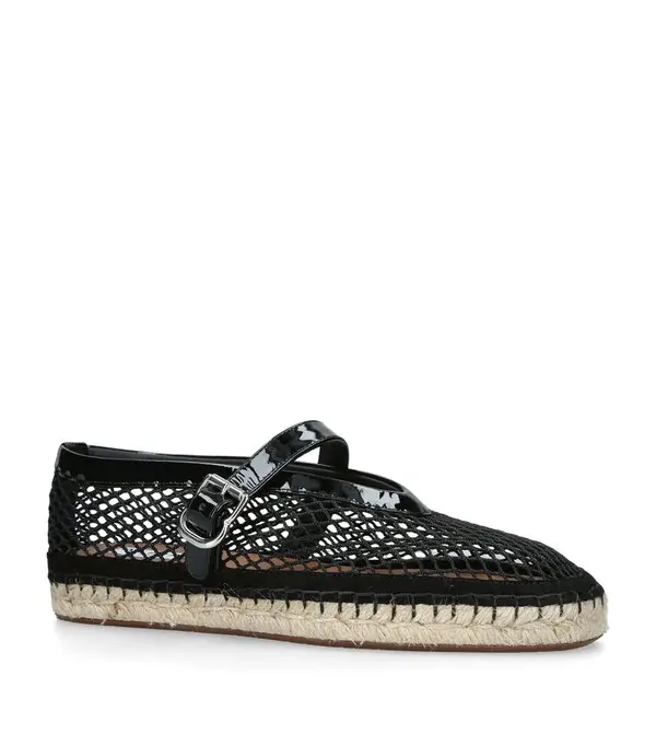 Alaïa Mesh-leather Espadrille Ballet Flats