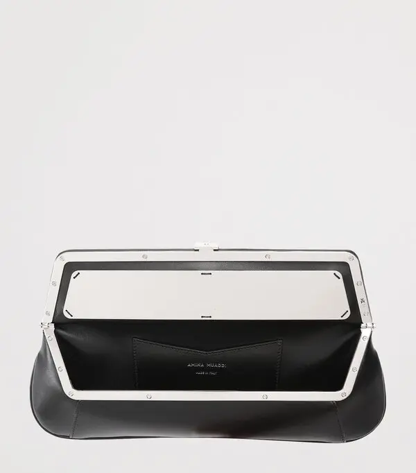 Amina Muaddi Leather Ami Clutch