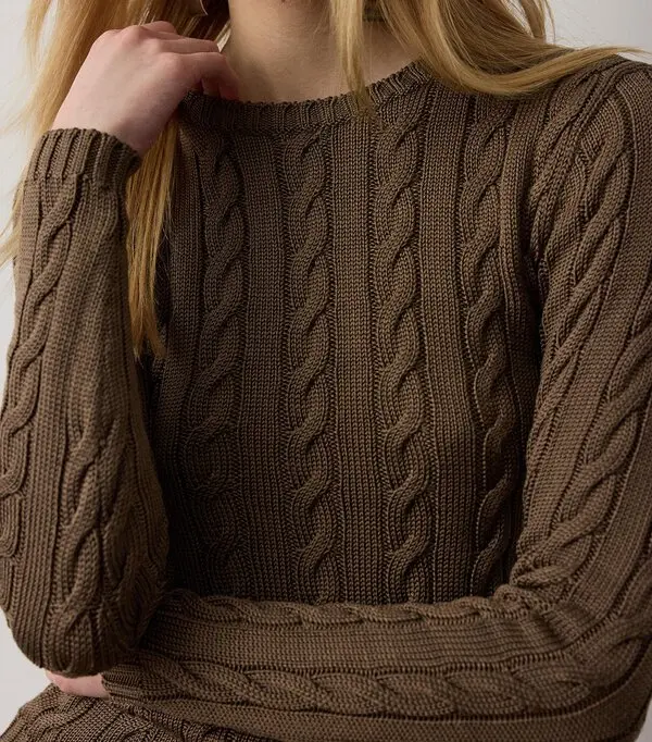 Ralph Lauren Silk-blend Cable-knit Sweater - Beige