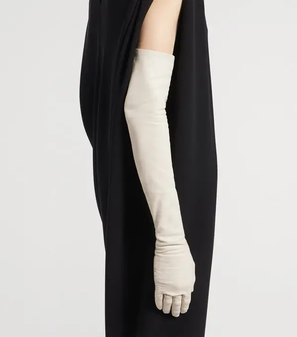 Balenciaga Leather Gloves - White