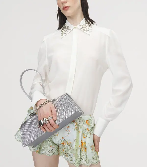 Alexander McQueen Calfskin Jewelled Top-handle Bag