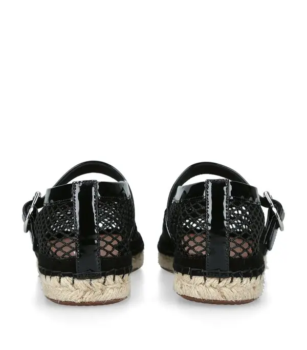 Alaïa Mesh-leather Espadrille Ballet Flats - Black