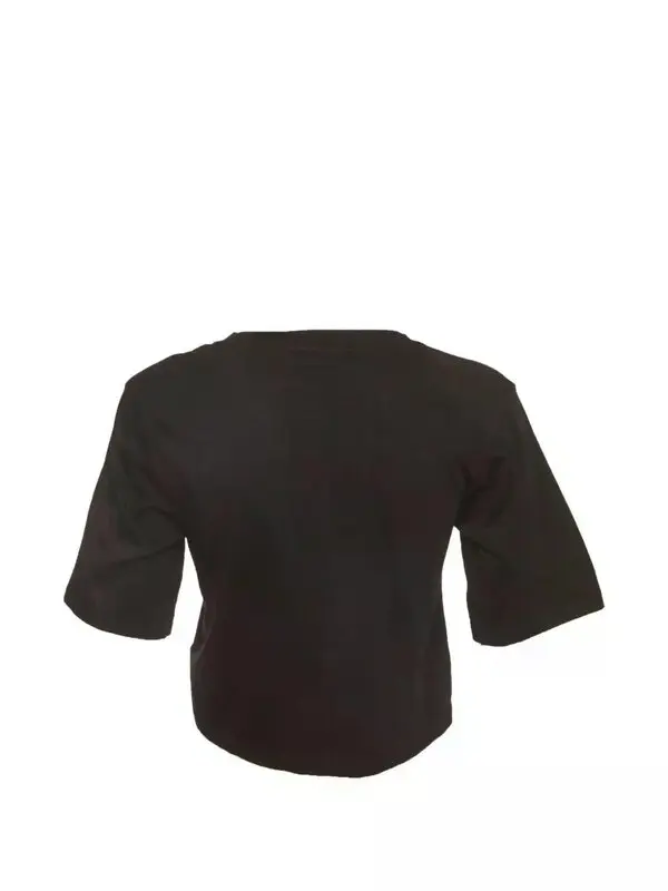 Sandro Rhinestone Embellished Cropped T-shirt - Black