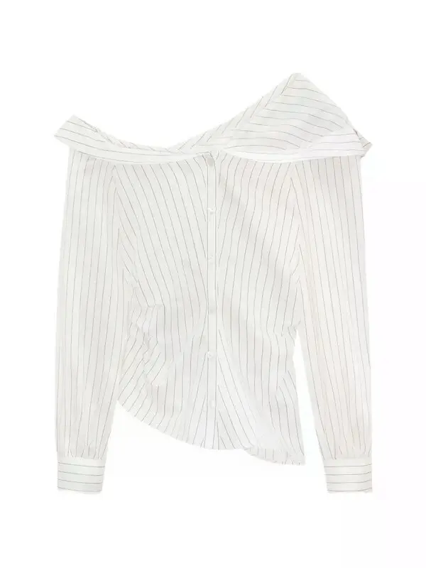 OCCLEUS Myla Striped Off-shoulder Shirt