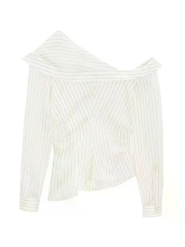 OCCLEUS Myla Striped Off-shoulder Shirt