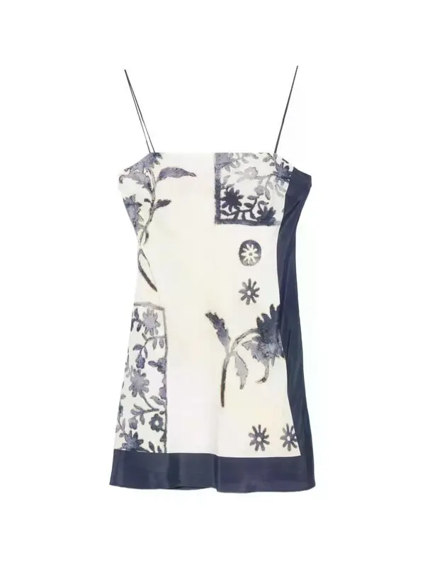SIR. Philippa Floral-print Spaghetti-strap Mini Dress - Neutrals