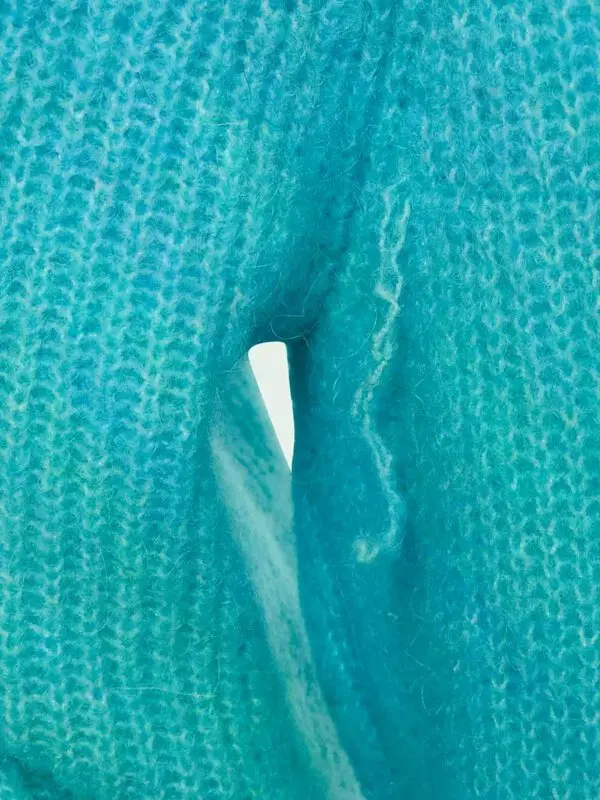 GANNI Ribbed Knit V-neck Cardigan
