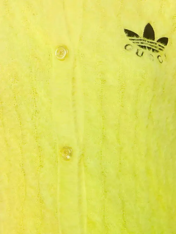 Gucci X Adidas Cable-knit Cardigan - Yellow
