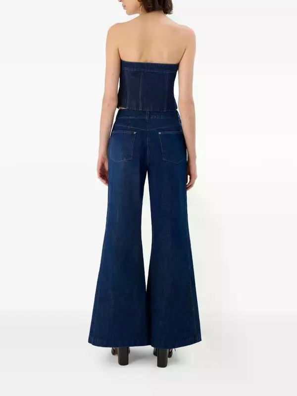OCCLEUS Navy Flare Leg Trousers