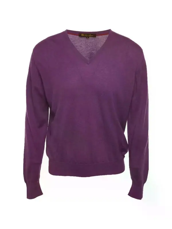 Loro Piana V-neck Cashmere Sweater - Purple