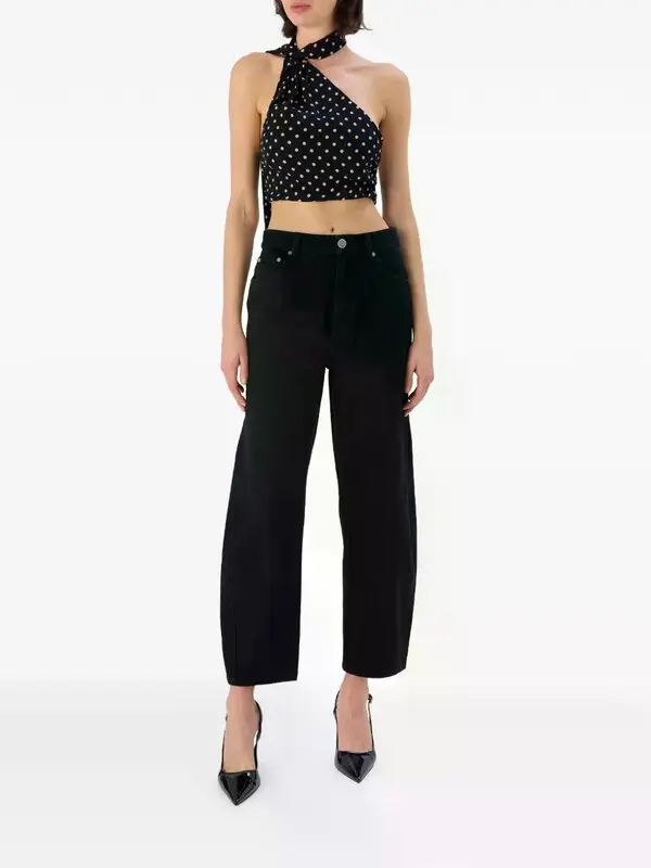 OCCLEUS Polka Dot Halter Neck Top