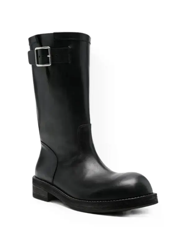 ANN DEMEULEMEESTER Neldor Buckle-detail Leather Boots