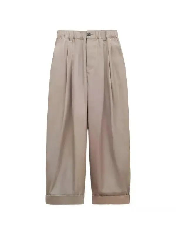 Marni Gray Canvas Pleated Trousers - Neutrals