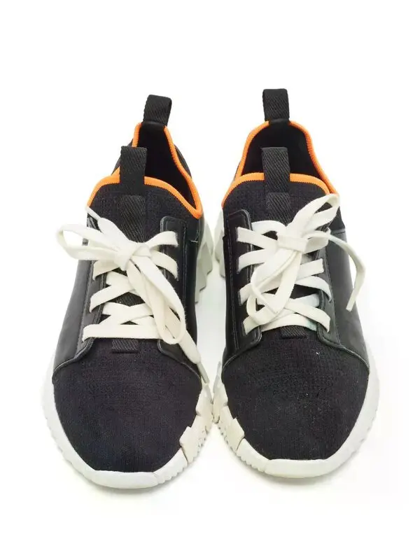Hermès Canvas And Leather Panel Sneakers