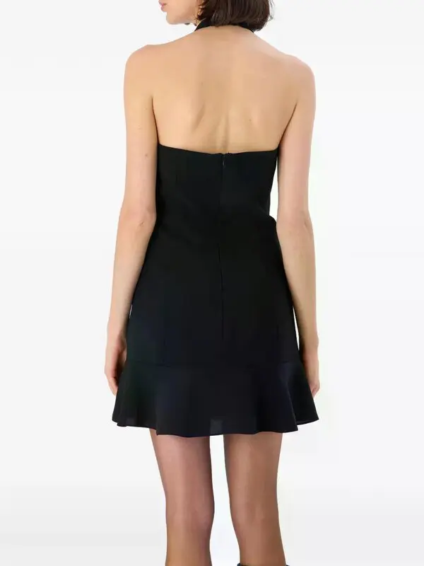OCCLEUS Noir Double-breasted Ruffled Dress