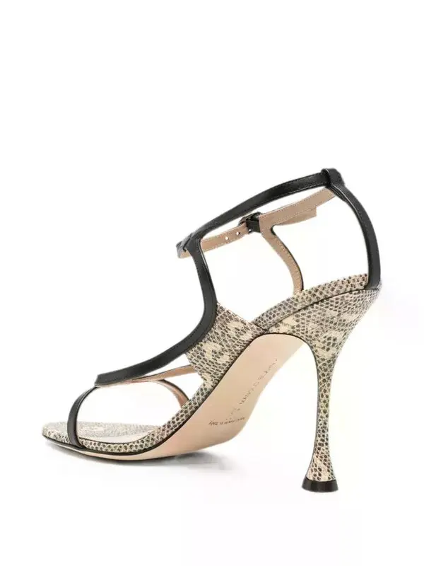 Manolo Blahnik Tibula Snakeskin-effect Sandals