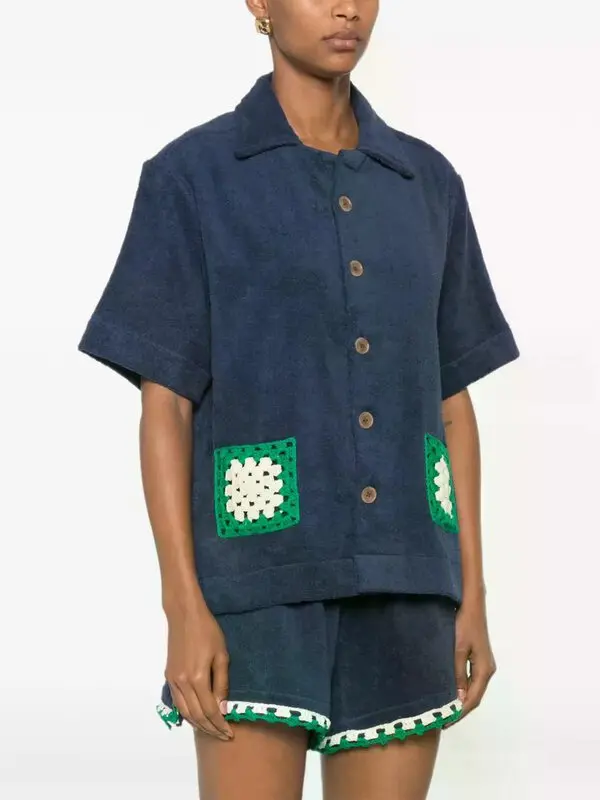 TERRY PUESTO Crochet-trim Detail Shirt