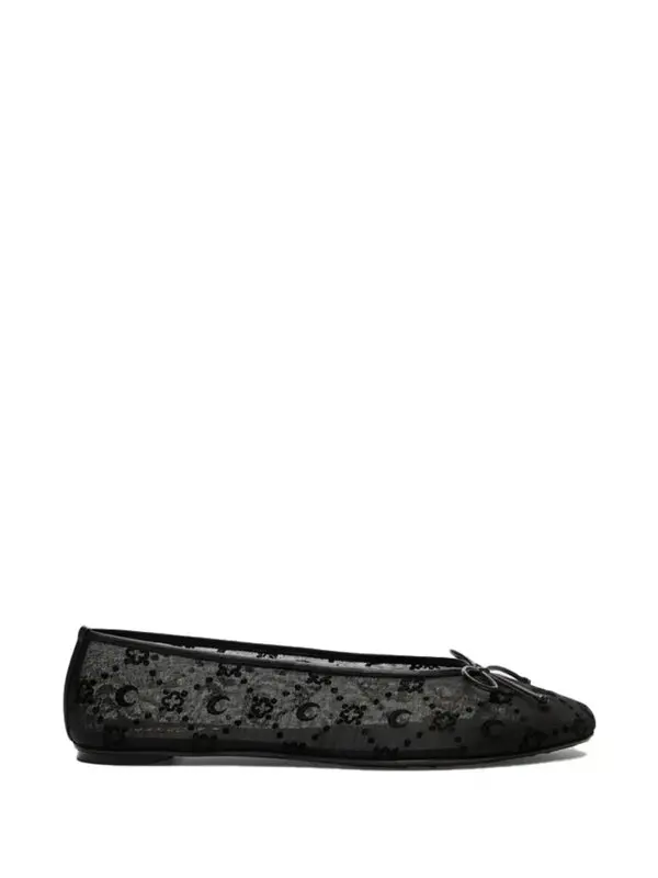 MARINE SERRE Moonogram Mesh Ballet Flats - Black