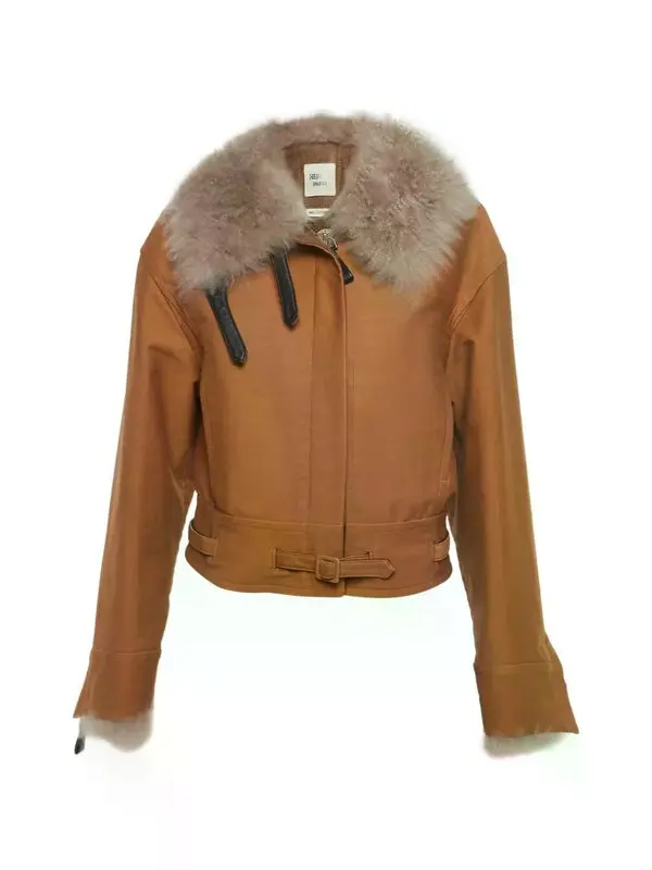 Hermès Belted Fur-collar Jacket