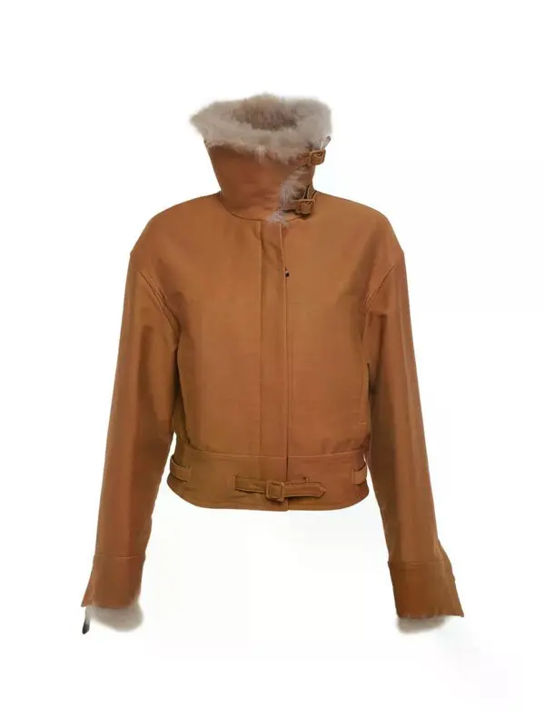 Hermès Belted Fur-collar Jacket