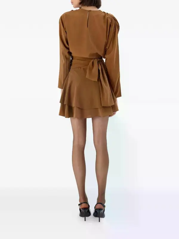 OCCLEUS Janis Draped Mini Dress - Brown