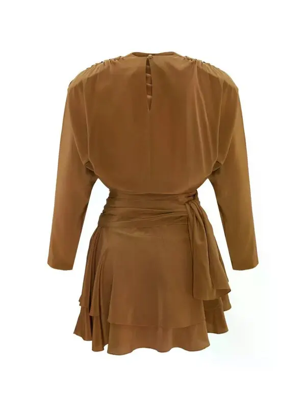 OCCLEUS Janis Draped Mini Dress - Brown