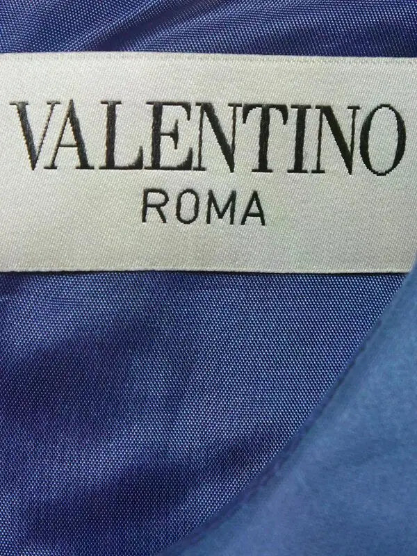 Valentino Garavani Ruffle Trim Bow Detail Mini Dress - Blue